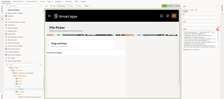 Dynamic File Icon Presentation With File Picker And List View Ismart Apps Oracle Cloud