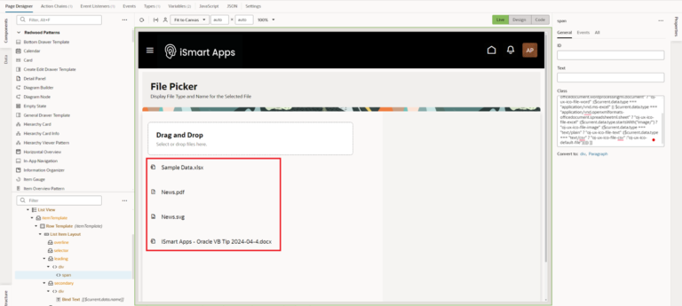 Dynamic File Icon Presentation with File Picker and List View - iSmart ...